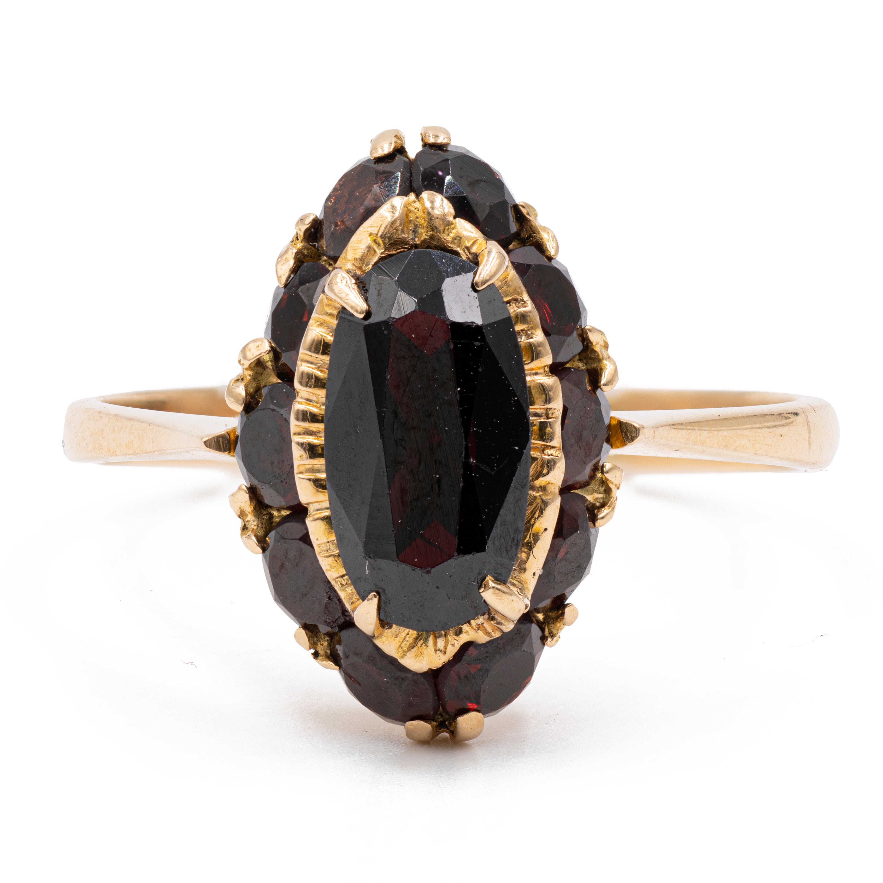 Anello vintage in oro giallo 18kt con granati, anni '60 – Antichità ...