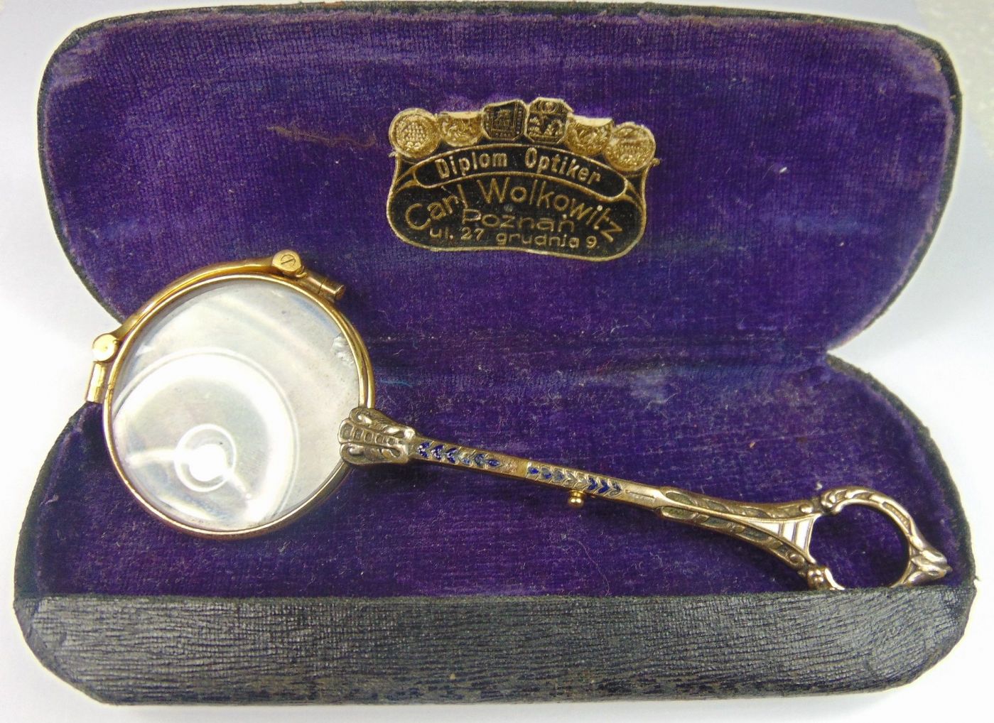 Lorgnet con smalti , Carl Wolkowitz. Fine '800 – Antichità Galliera