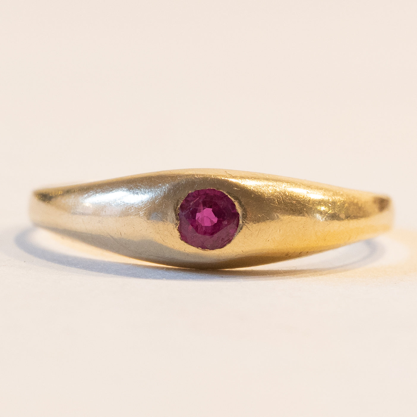 Anello vintage gypsy in oro 18K con rubino, anni ‘50/‘60 – Antichità ...